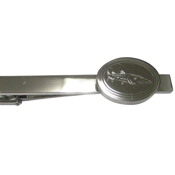 Kiola Designs | Accessories | Silver Toned Oval Etched Barracuda Fish ...